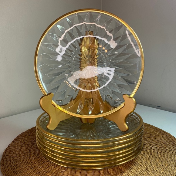 Vintage | Dining | Vintage Diamante Gold Collection 24 Karat Gold Trim ...